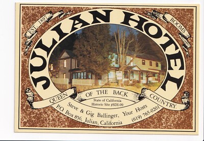 Vintage Continental Postcard Julian Hotel Julian California | eBay