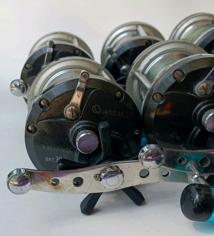 Lot of 7 Quantum Blue Runner BRT30XL Level Wind Salt Fresh Fishing ...