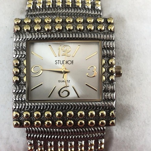 Studio Time Women’s Cuff Gold Silver Watch | eBay