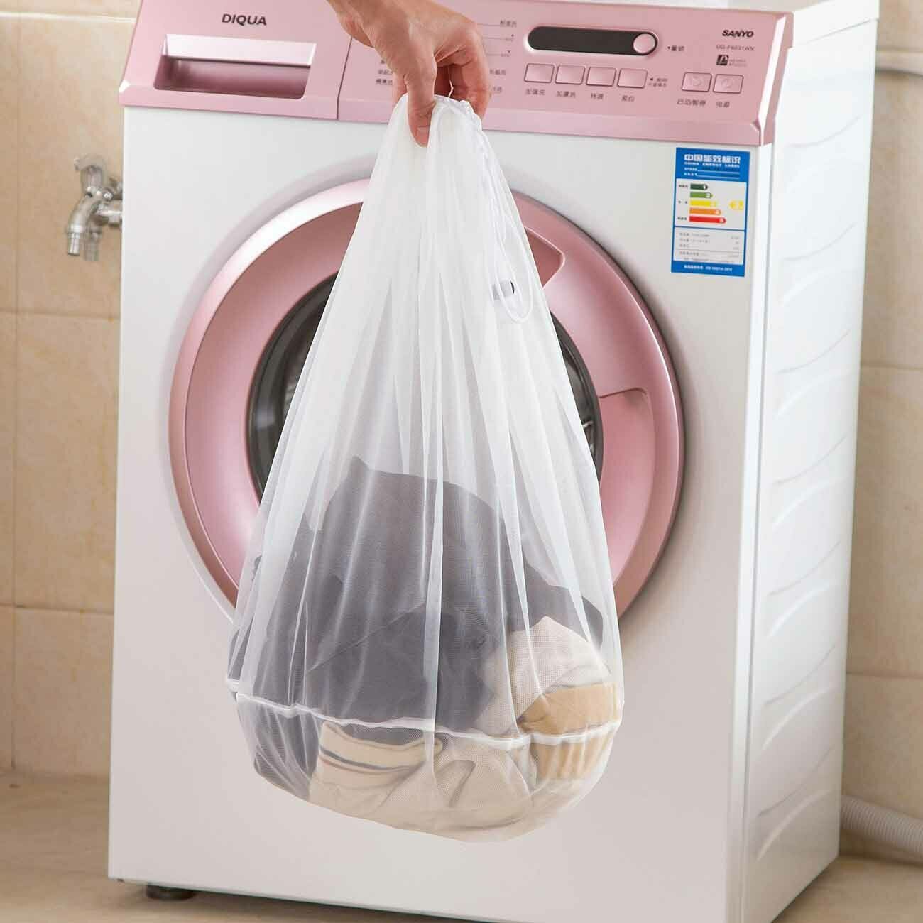 Reusable Mesh Laundry Bag For Washing Machine Drawstring Thickened ...