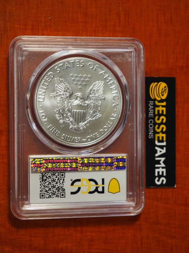 2020 W BURNISHED SILVER EAGLE PCGS SP70 STRUCK AT WEST POINT MINT BLUE ...