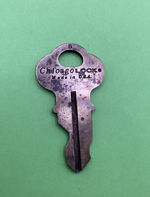 Vintage Chicago Lock Co. C2054 Brass Key Sm Machine Vending Nut Gumball ...
