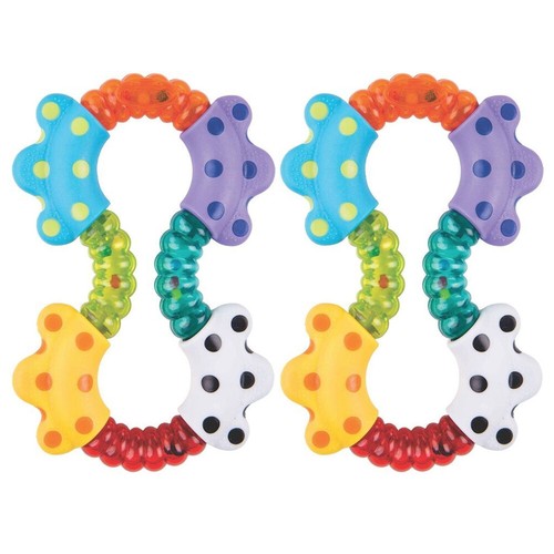 2x Playgro Bright Click and Twist Rattle Baby Sensory Educational Fun ...