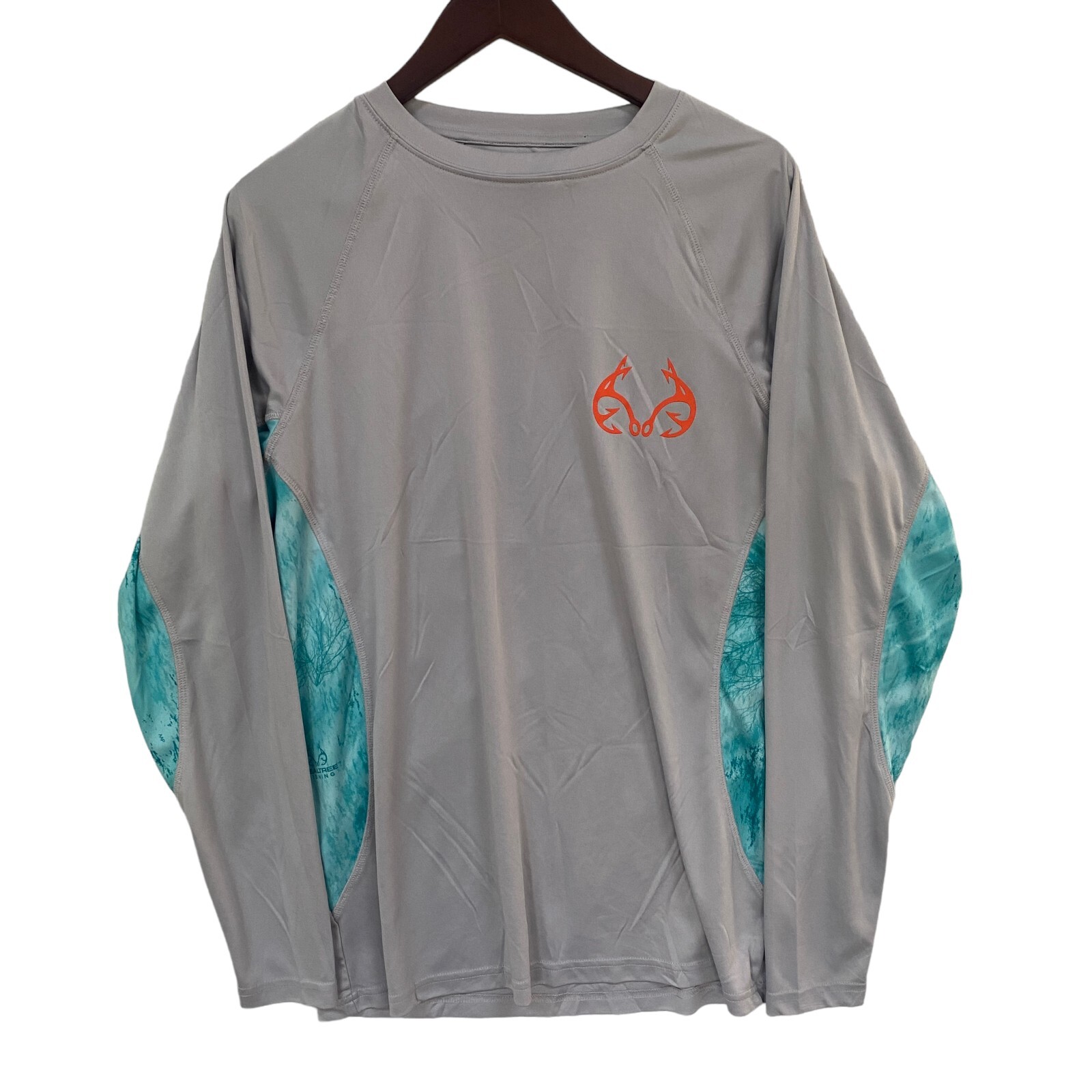 Realtree Grey Blue Ocean Camo Long Sleeve Pullover Fishing Shirt Mens ...