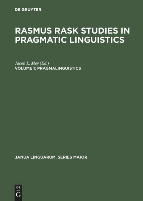 Pragmalinguistics von Jacob L. Mey (1979, Gebundene Ausgabe) online ...