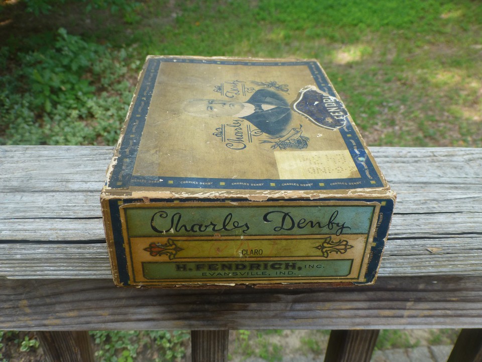 Antique Vintage Charles Denby wooden Cigar Box Invincible Indiana | eBay