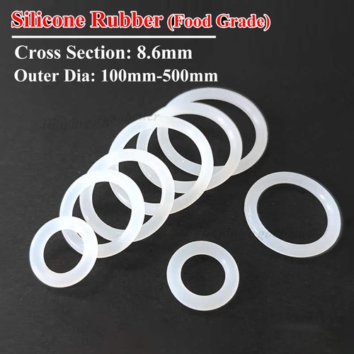 Food Grade White Silicone Rubber O Ring CS 8.6mm OD 100-500mm Seal O ...