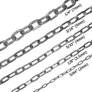 Stainless Steel 316 Chain 5/64" 1/8" 5/32" 3/16" 1/4" Medium Link by ...