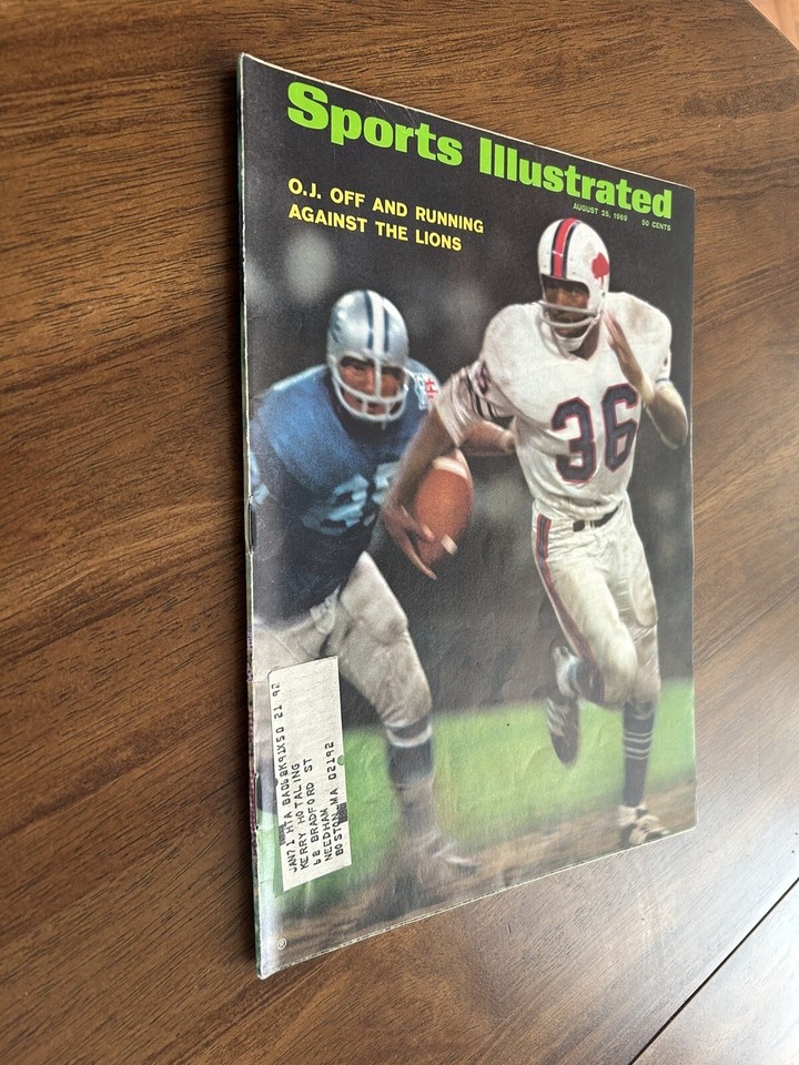 SPORTS ILLUSTRATED MAGAZINE - AUGUST 25th 1969 - OJ SIMPSON OFF ...