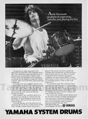 1983 Yamaha Drums Old Vintage AD features Andy Newmark Great Gift for ...