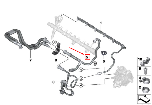 NEW BMW X5 G05 M50DX FUEL RETURN LINE 13538575783 NO IMPORT DUTIES TO ...