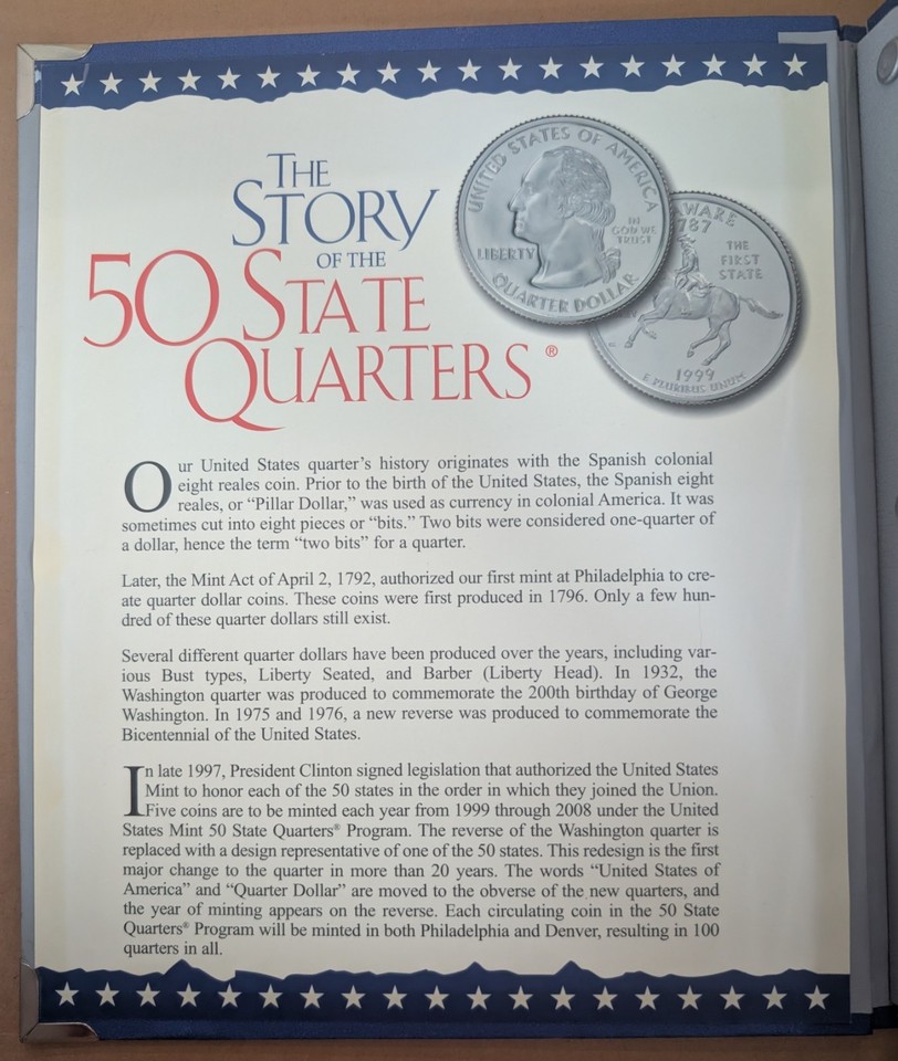 1999-2008 100-coin 50 State Quarter Set in US Mint Album (Complete) | eBay