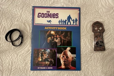 The Goonies Activity Book 1985, New and Unused, 2 Bracelets, Pin Lot | eBay