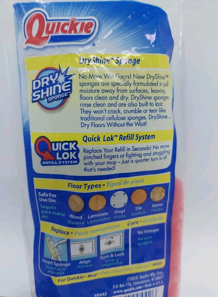 Quickie Automatic Sponge Mop Refill Type S - For #045 Mops - Blue 71798004426| eBay