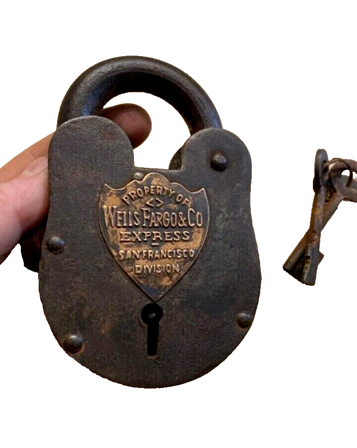 Lock Wells Fargo Padlock Key Set Lot Lock HUGE 1 1/2LBs Blacksmith ...