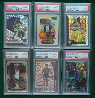 Anthony Edwards PSA 10 rookie card lot (6) 2020 Downtown SSP & Prizms ...