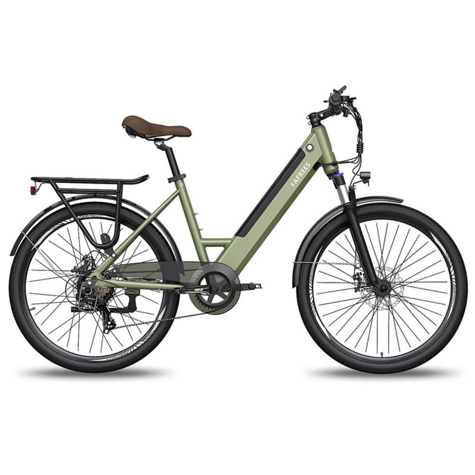 26" Electric Commuter Bike Step-Thru ebike Moped E-Bike Citybike MTB ...