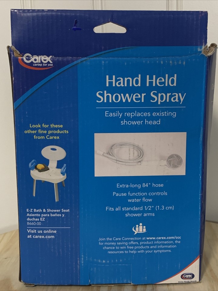 Carex Hand-Held Shower Spray | Carex - 84” Hose - 1 Shower Sprayer ...