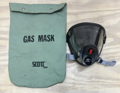 Scott Gas Mask Respirator Large Face Piece Assy- 802167-01 Riot Tote ...