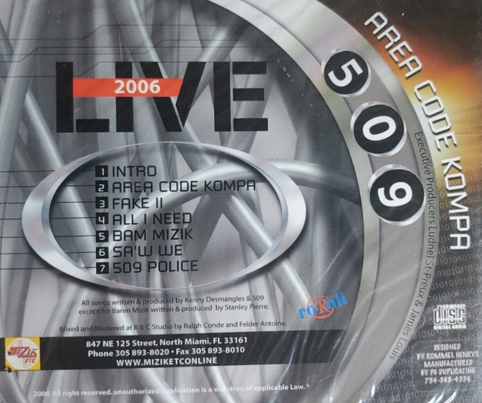 509 live 2006 (AREA CODE KOMPA) Haitian Music CD | eBay