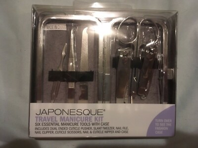 Japonesque Travel Manicure Kit Black Case Six Essential Tools | eBay