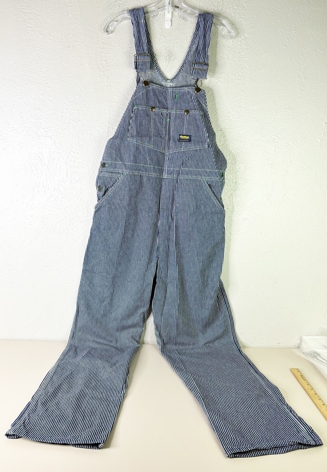 VTG Men 36x34 OSH KOSH B’GOSH Denim Striped Vestbak Bib Overalls ...