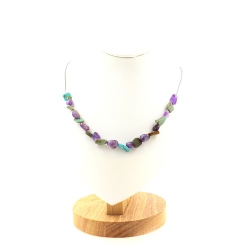 Necklace 20 Turquoise African Pearls From Africa + Brazilian Amethyst ...