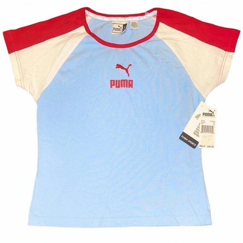 New with Tags Light Blue Puma Logo Shirt Girls XL | eBay