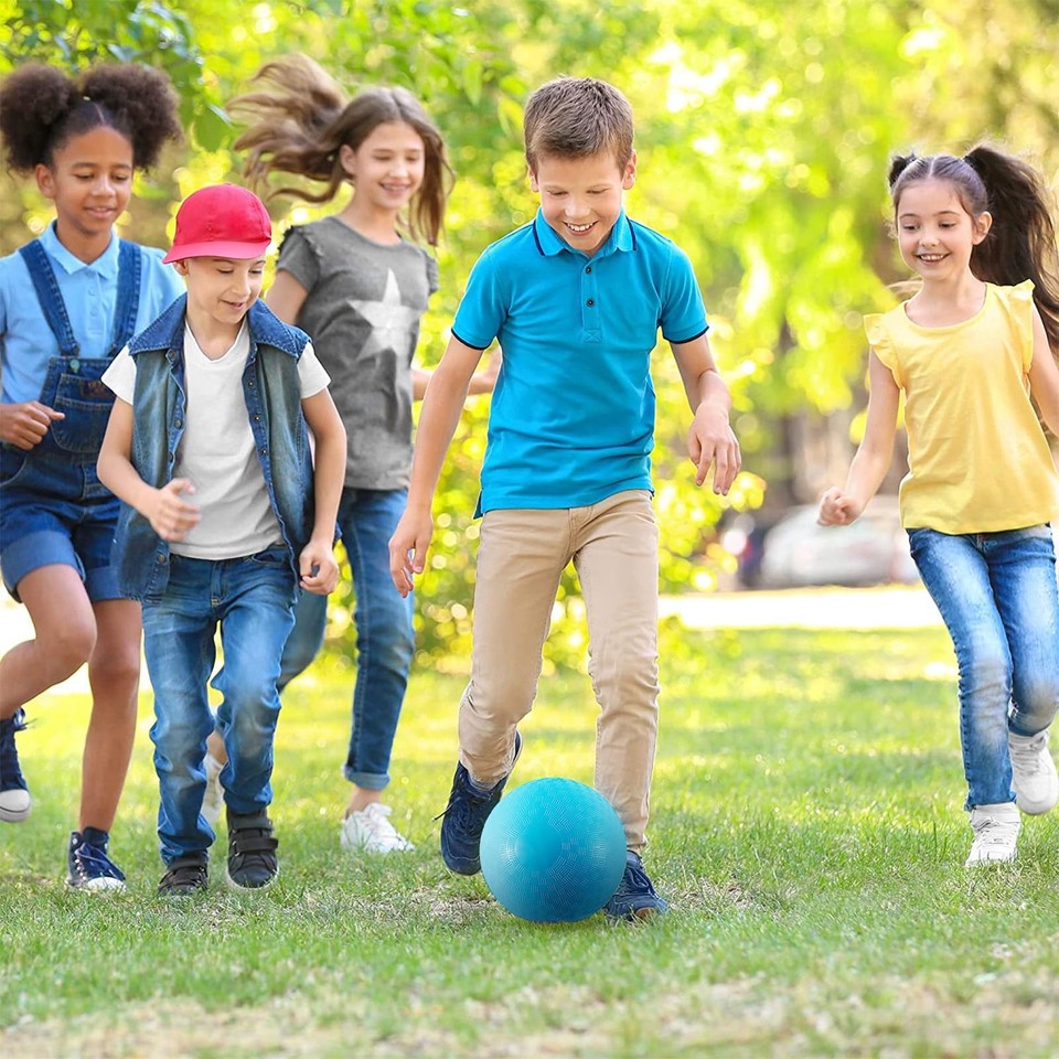 Kickball Set with Bases and Ball - 8.5" Kickball, Rubber Throw Down ...