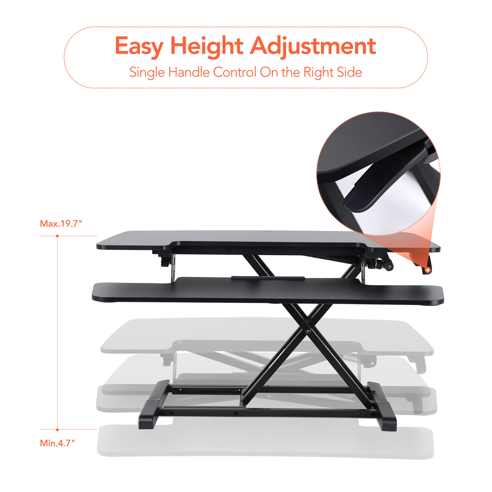 FLEXISPOT 28" Height Adjustable Home Office Desk Converter Computer ...