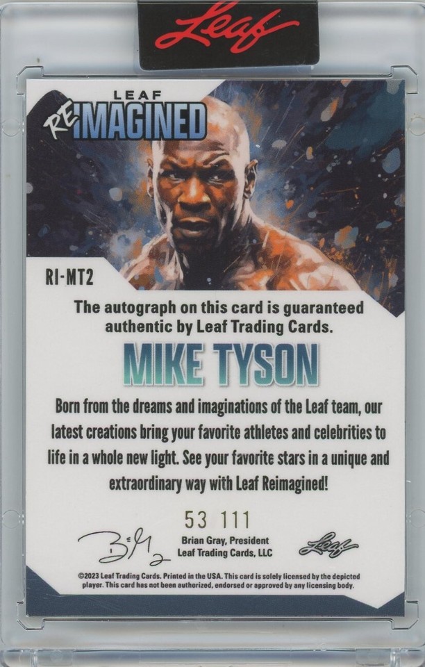 2023 Leaf Mike Tyson Auto Reimagined Insert #/111 Boxing #RI-MT2 | eBay