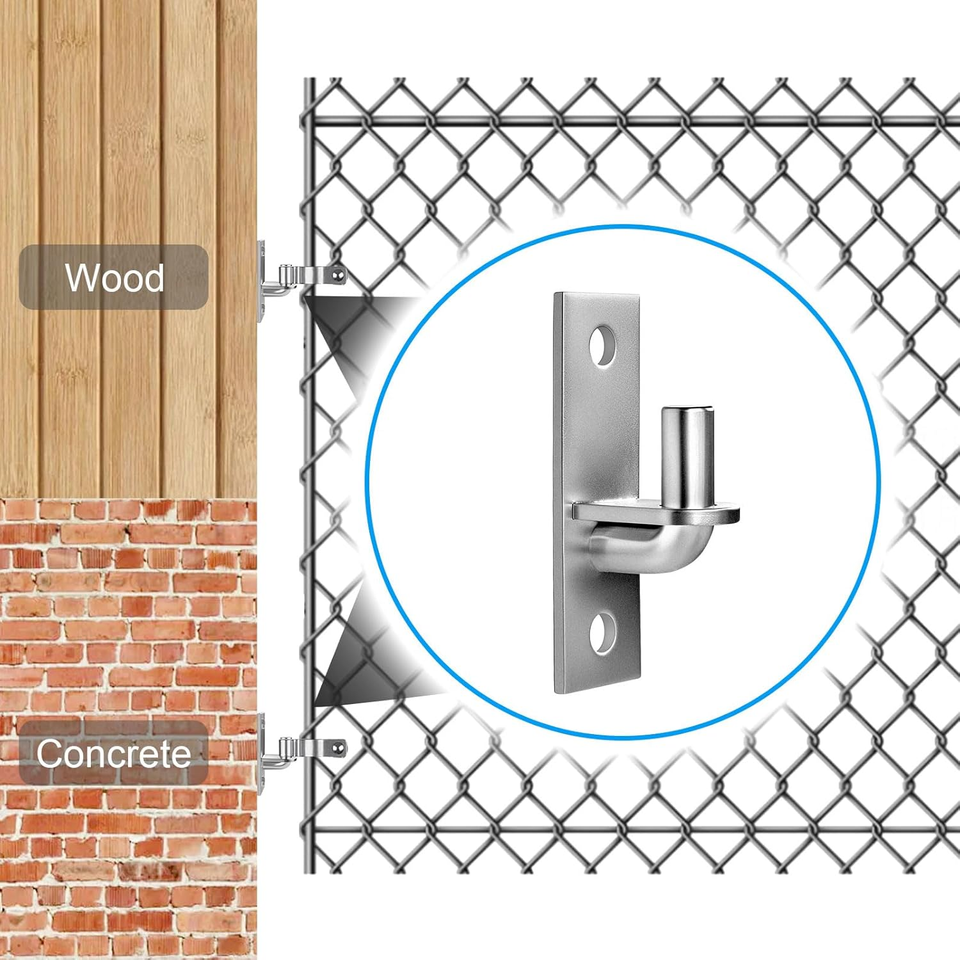 Wall Mount Gate Hinge, Gate Hinges Heavy Duty, 2 Pack Chain Link Fence ...