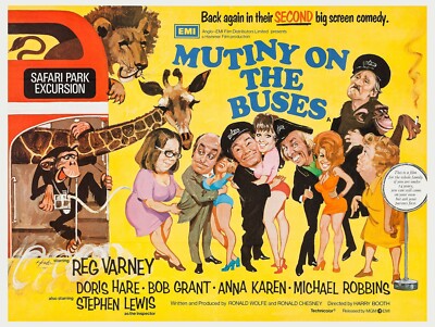 MUTINY ON THE BUSES 1972 UK Quad poster print 30x40" Reg Varney Doris ...