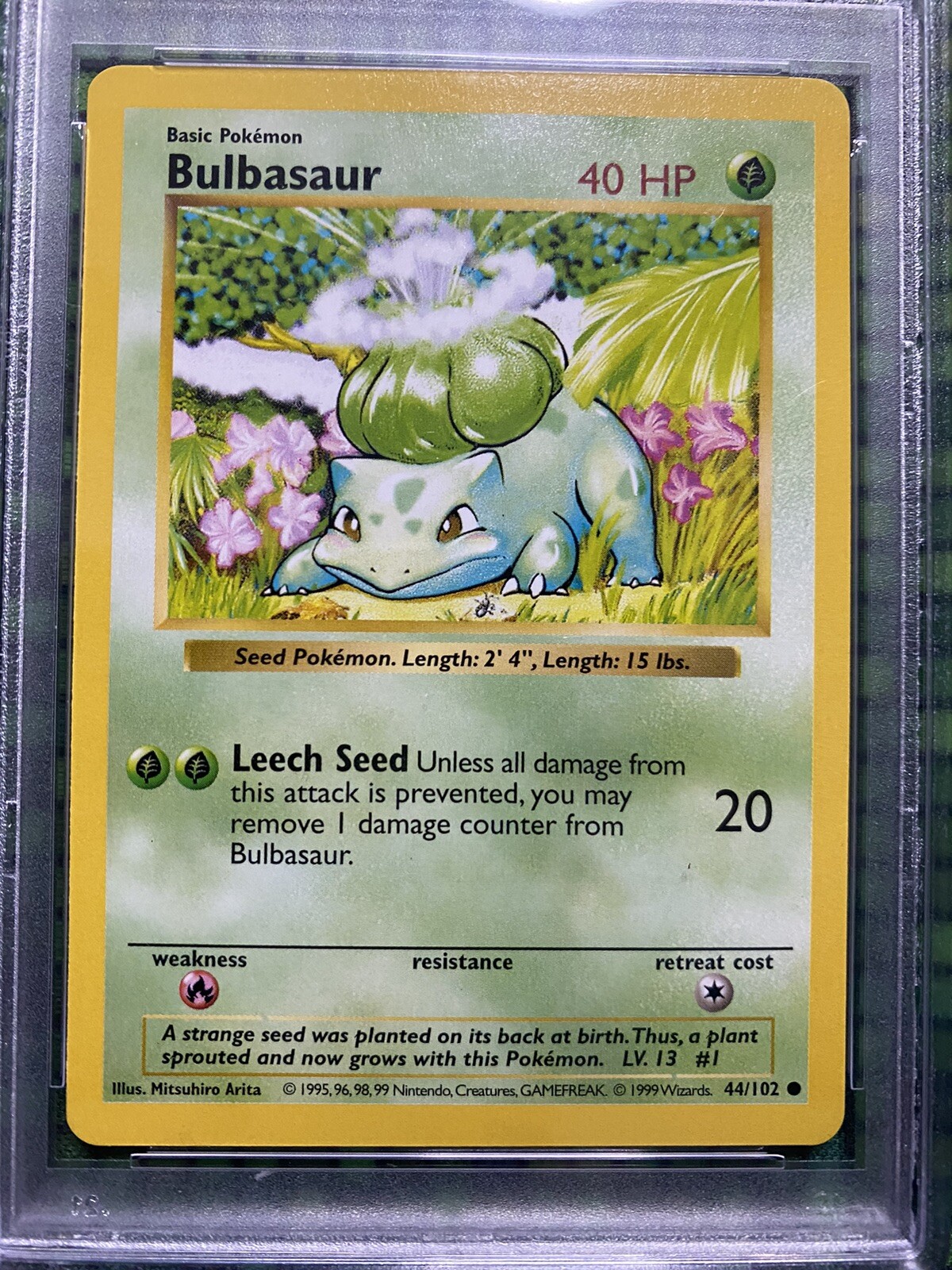 Pokémon TCG Bulbasaur Base Set 44/102 Regular Shadowless Common for ...