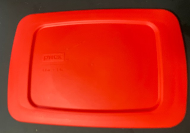 Pyrex C-213-PC 9.5 .5" Red Rectangular Lid for 1.5Qt Easy Grab Loaf ...
