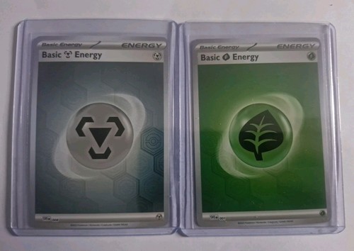 2x Basic Energy Metal 008 Grass 001 Reverse Holo Shrouded Fable NM ...