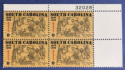 Scott# 1407 - Plate Block, MNH - South Carolina Settlement, 1970 Issue ...