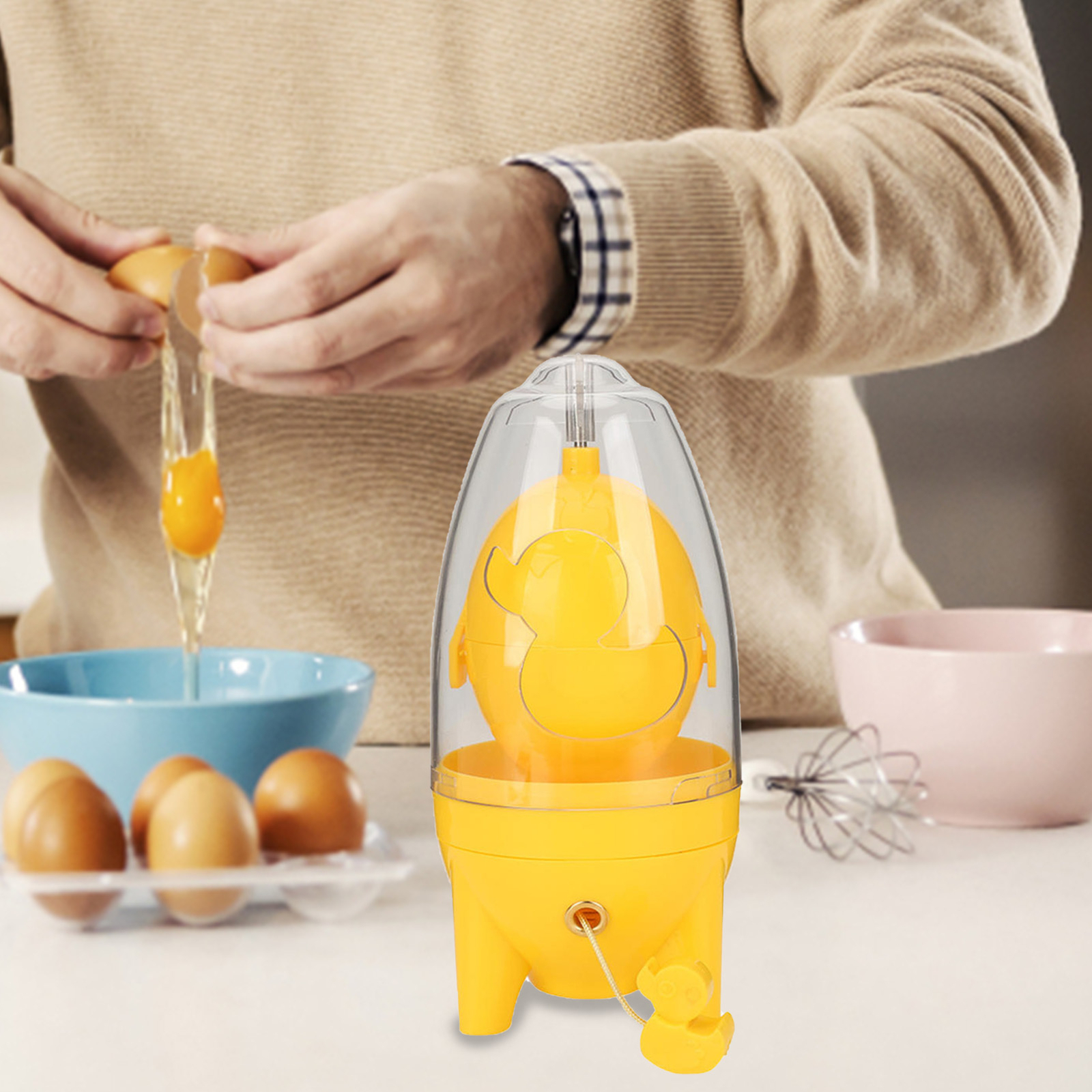 Egg Yolk Shaker Gadget Manual Mixing Golden Whisk Eggs Spin Mixer ...
