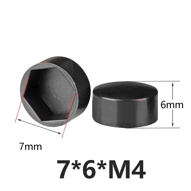 Round End Cap Hex Screws Bolts Nut Plastic Thread Cover Cap Black White ...