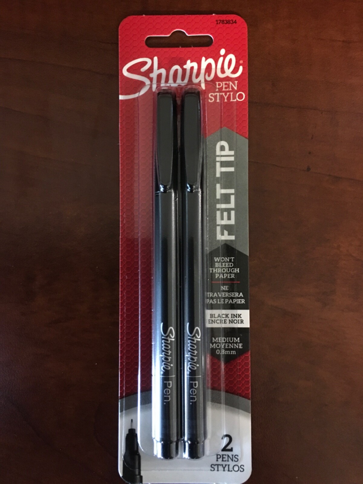 Sharpie Pen Medium 0.8 mm Felt Pen, Black, 2-Pk. -1783834 | eBay