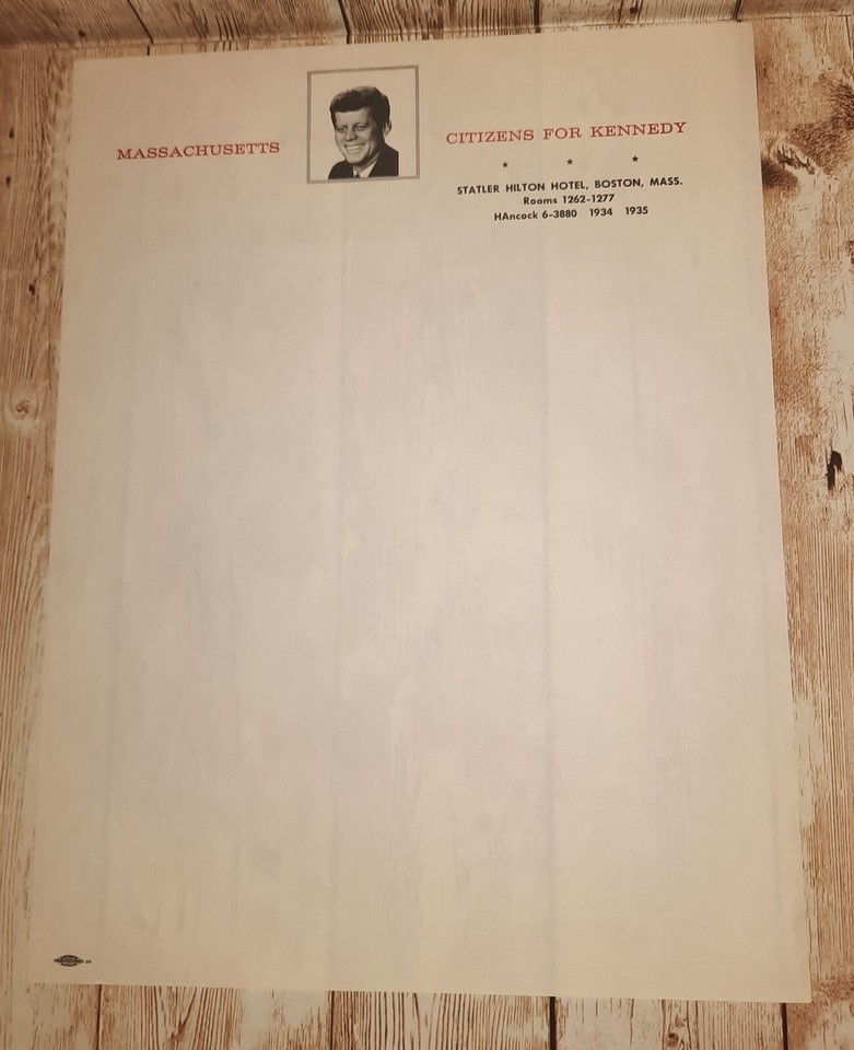 "MASSACHUSETTS CITIZENS FOR KENNEDY" 1960 LETTERHEAD & ENVELOPE PAIR | eBay
