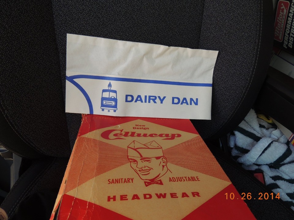 10 VINTAGE 40's-50s "DAIRY DAN" ICE CREAM MAN PAPER HAT CAP MILKMAN ...