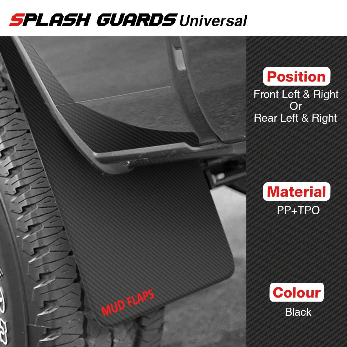 4pcs Black Colour Universal Splash Guards Mud Flaps Mudflap for Nissan ...