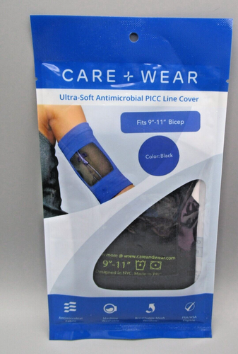 CARE + WEAR~XS 9"-11" Bicep~Black Ultra-Soft Antimicrobial PICC Line ...