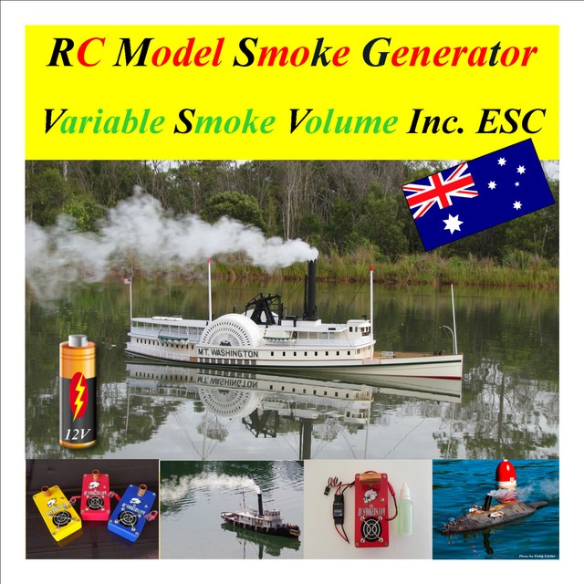 RC Model Boat 12 Volt Smoke Generator Variable Volume BLUX Water Based ...