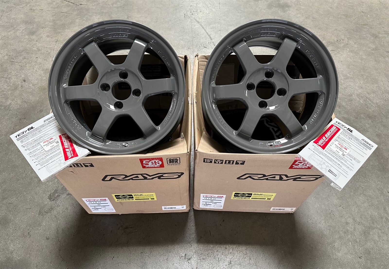 VOLK RACING TE37SL 15x8 4x100 35 CIVIC FIT INTEGRA MIATA MX5 WHEEL RIM ...