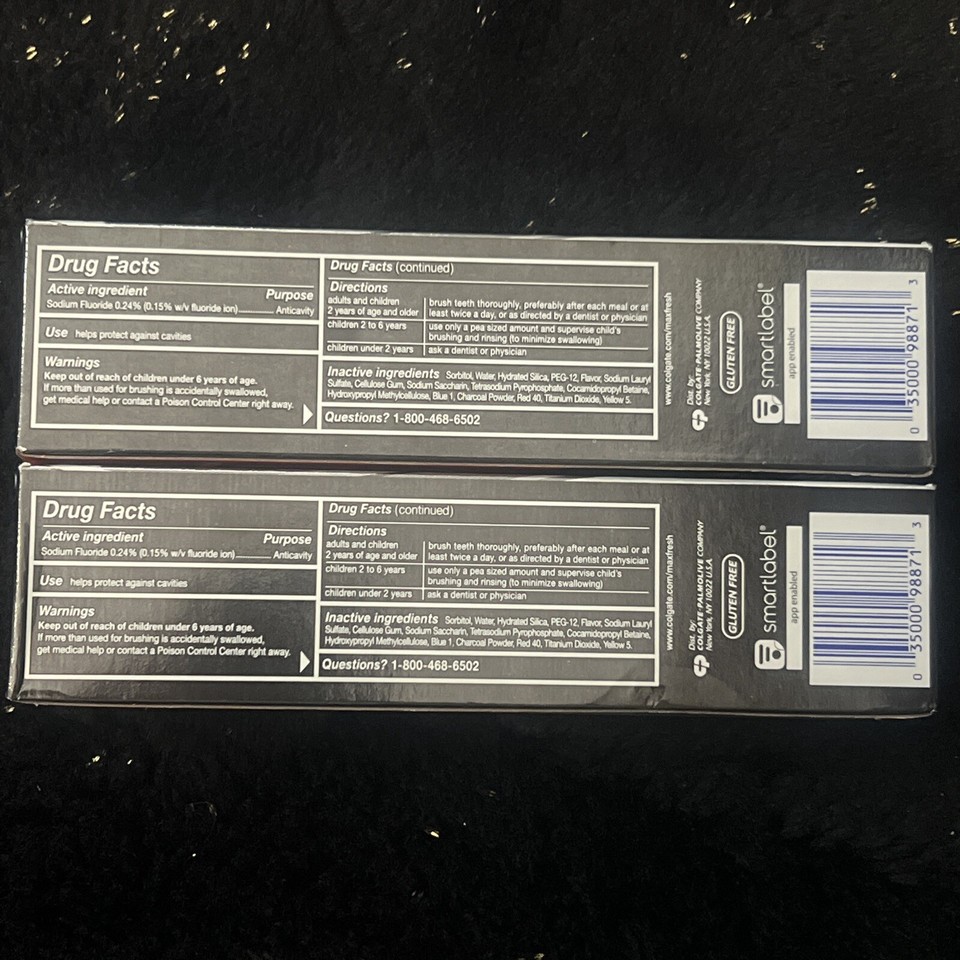 2-Pack Colgate Max Fresh + Charcoal Toothpaste Charcoal Mint 6.3 Oz Exp ...