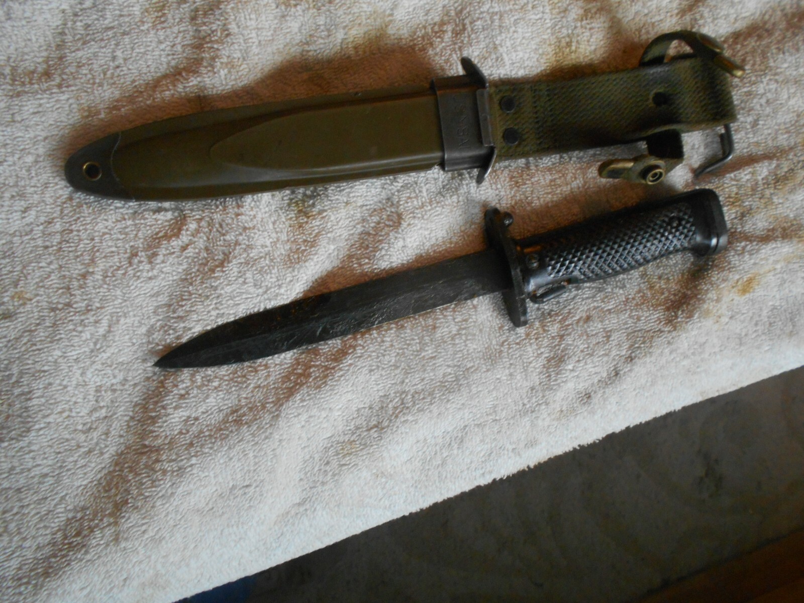 U.S.IMPERIAL M-5A1 M5A1 M5 BAYONET & M8A1 SCABBARD M1 GARAND Korean war ...