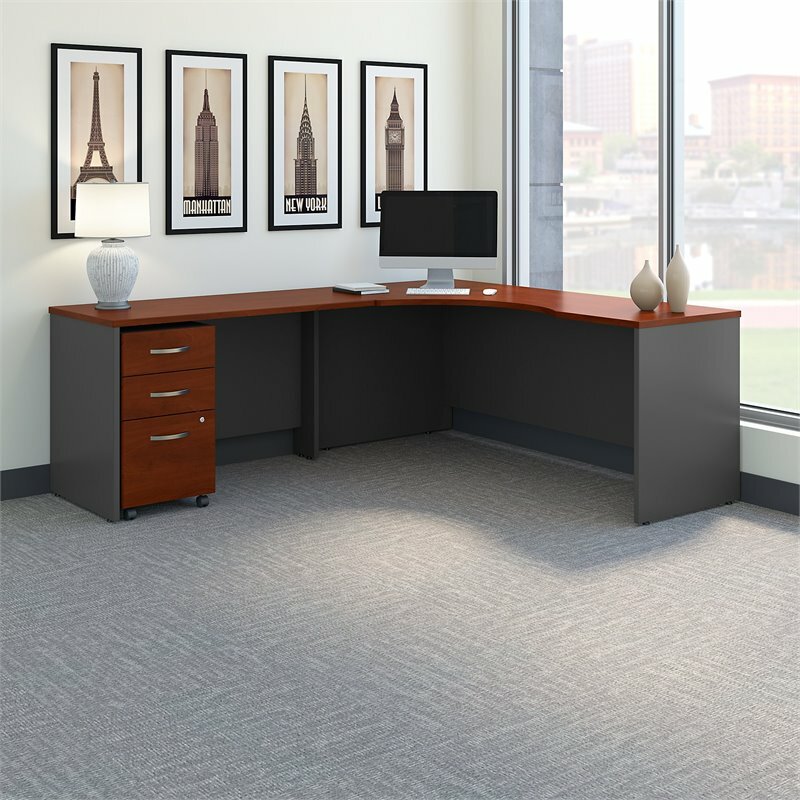 Series C 72W Left Hand Corner Desk with Return and Mobile File in ...