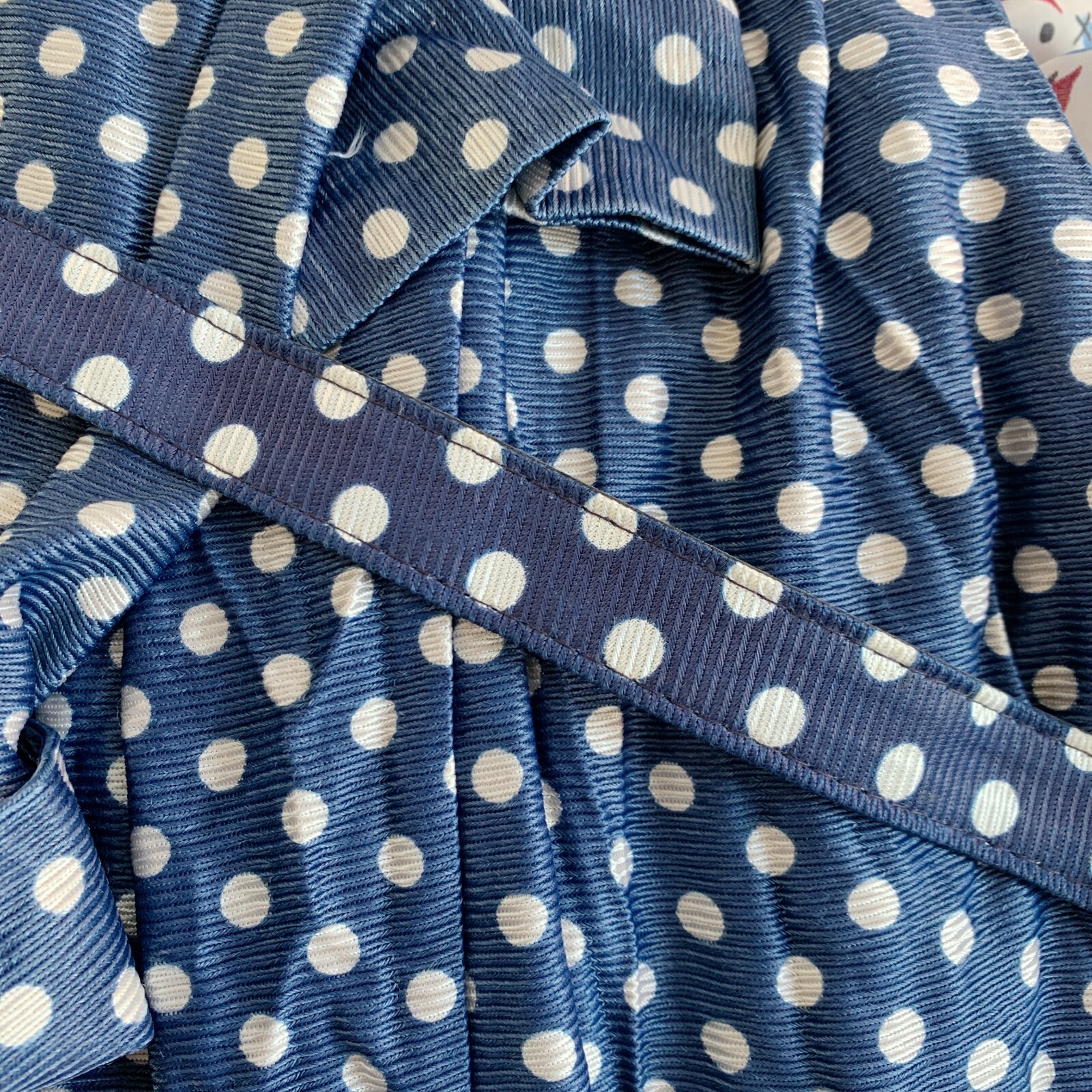 Lane Bryant 60s Vintage Blue White Polka Dot Dress M… Gem